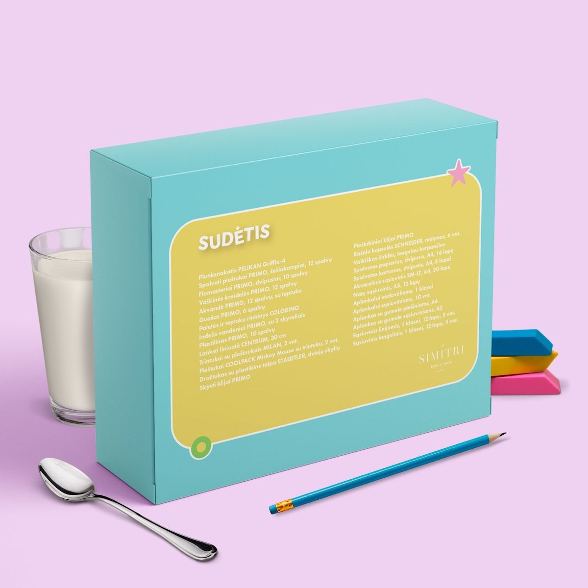 Simitri mokyklinių prekių rinkinys 1 klasei, mergaitei | Simitri.lt